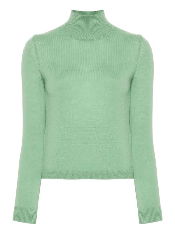 Max Mara Roll-neck Virgin Wool Jumper - Green