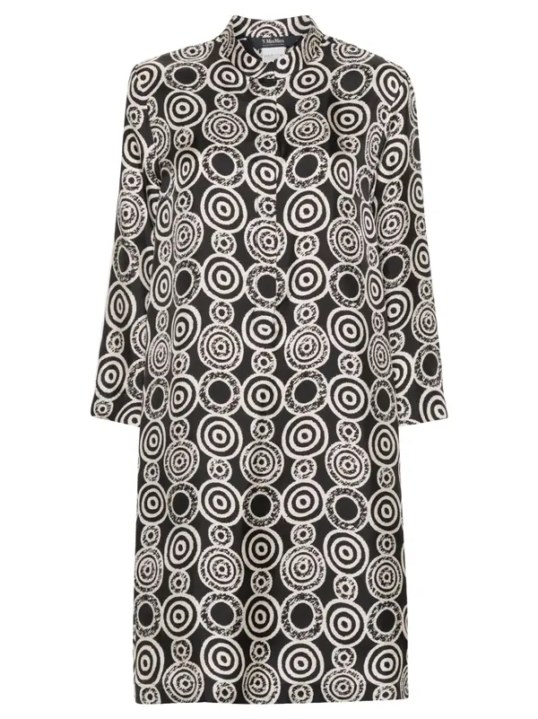 Max Mara Terry Silk A-line Dress - Black