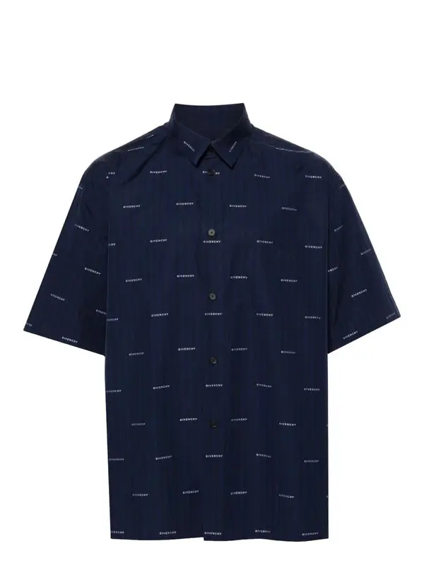 Givenchy Logo-print Cotton Shirt - Blue