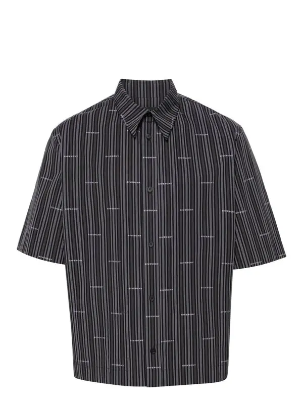 Givenchy Logo-jacquard Striped Shirt - Black