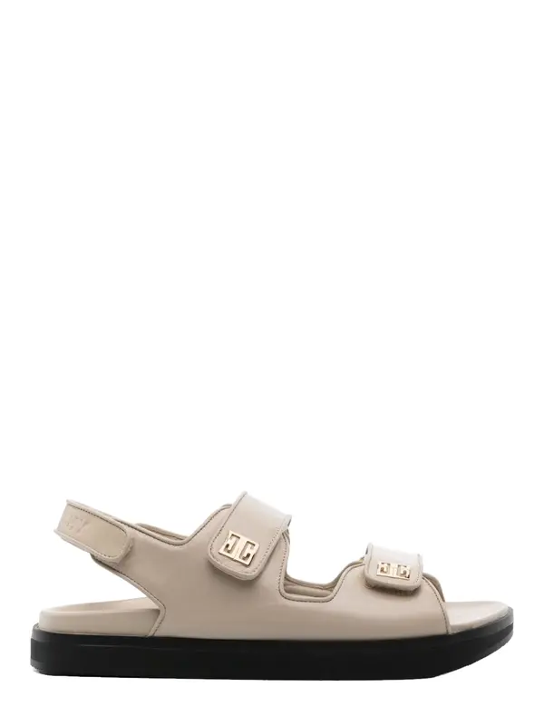 Givenchy 4g-plaque Leather Sandals - Neutrals