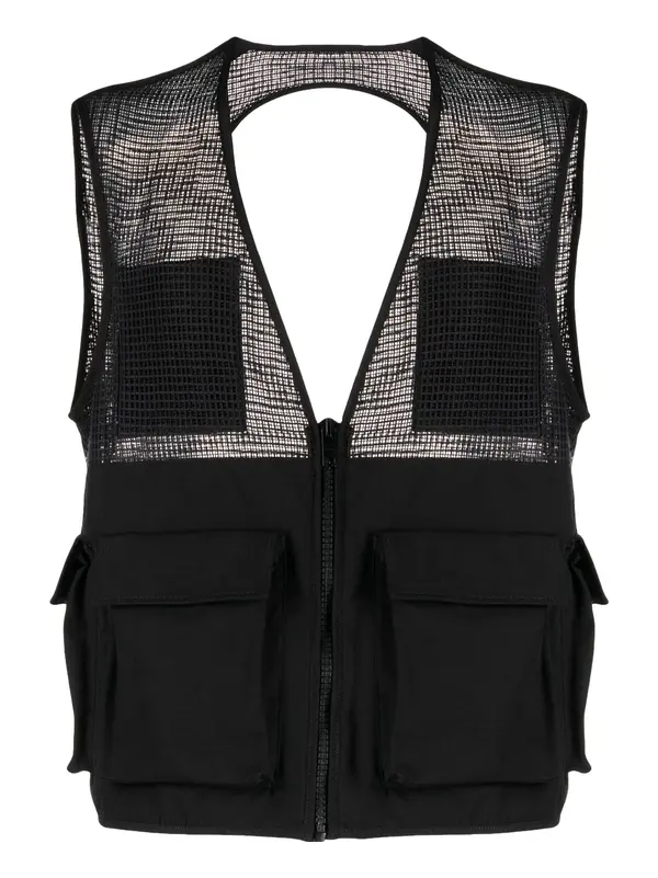 Givenchy Zip-up Cotton Cargo Gilet - Black