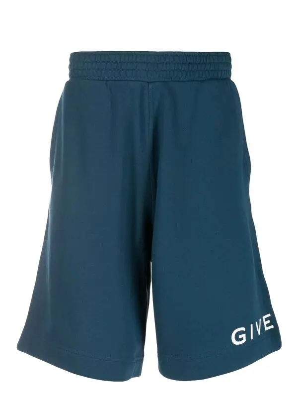 Givenchy Logo-print Jersey Track Shorts - Blue