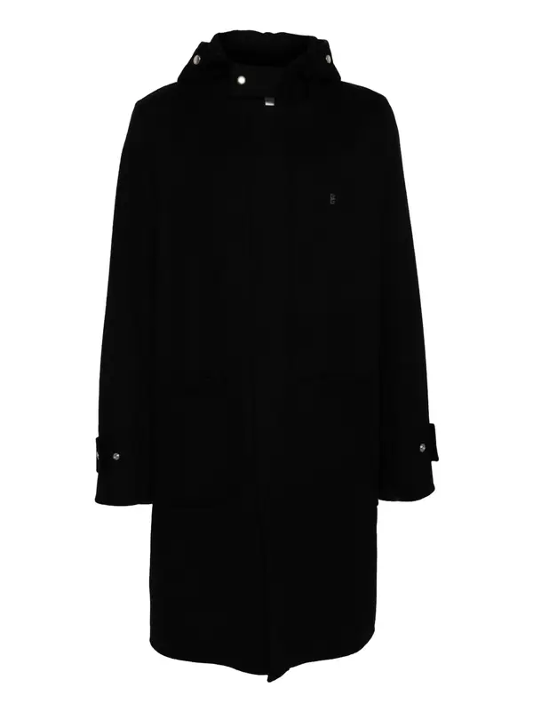 Givenchy Hooded Single-breasted Coat - Black