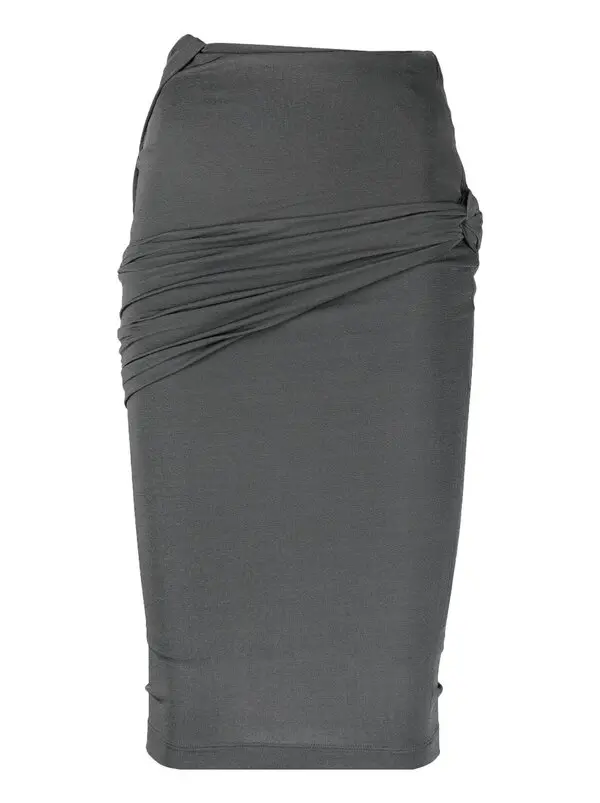 Givenchy Gathered-detail Fitted Skirt - Grey