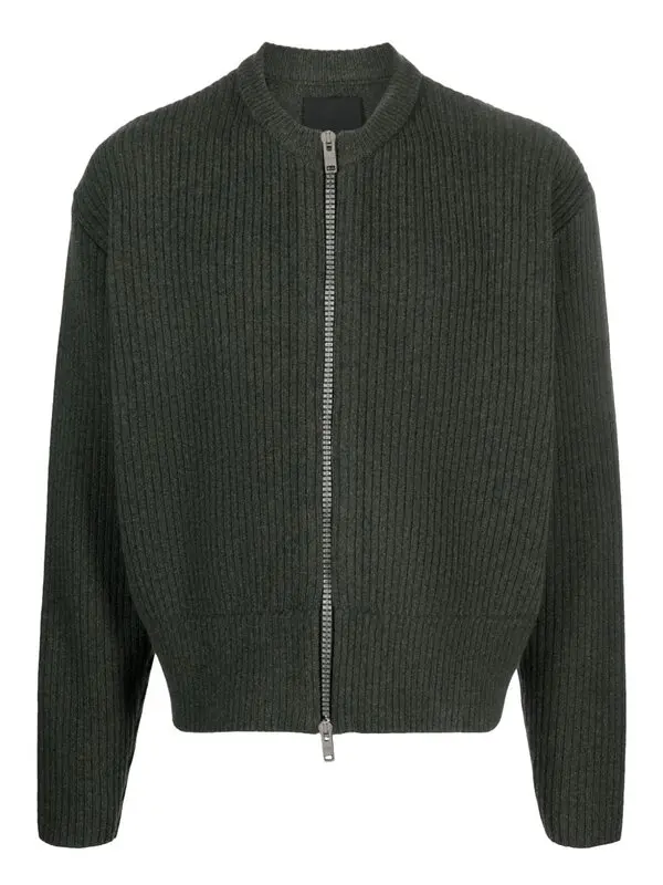 Givenchy Zip-up Wool Cardigan - Green