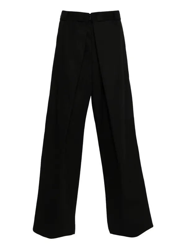 Givenchy Pleated Wide-leg Trousers - Black