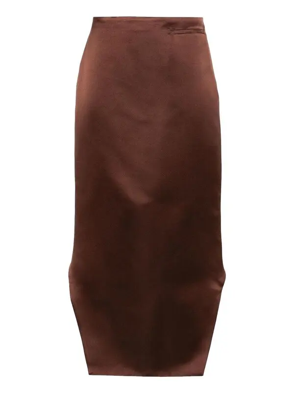 Givenchy Satin High-low Hem Skirt - Brown