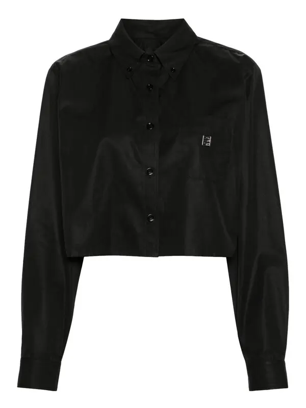 Givenchy 4g-plaque Cropped Shirt - Black