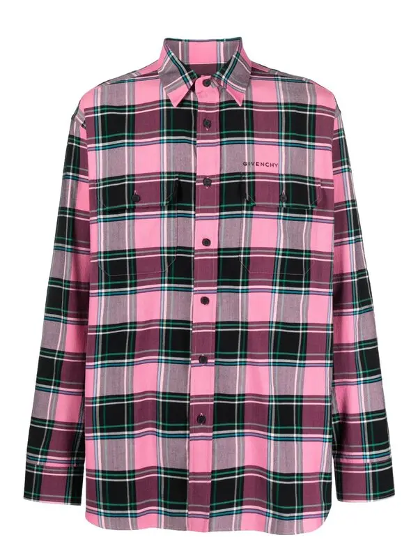 Givenchy Plaid-check Pattern Shirt - Pink
