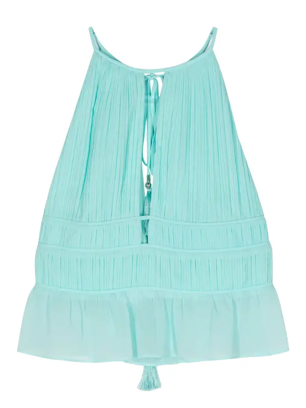Patrizia Pepe Pleated Sleeveless Top - Blue