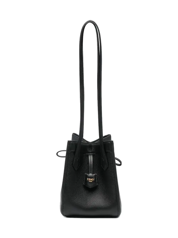 Fendi Small Origami Leather Bucket Bag - Black