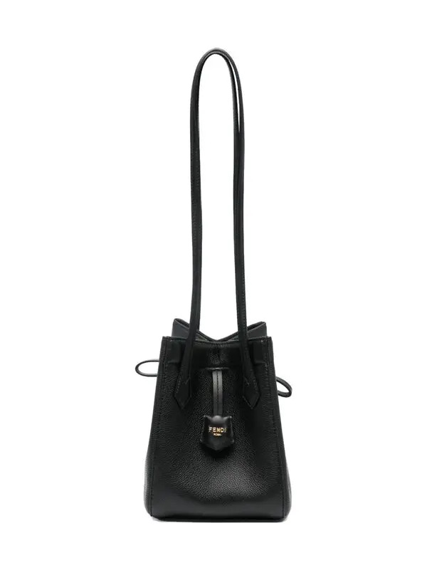 Fendi Small Origami Leather Bucket Bag - Black