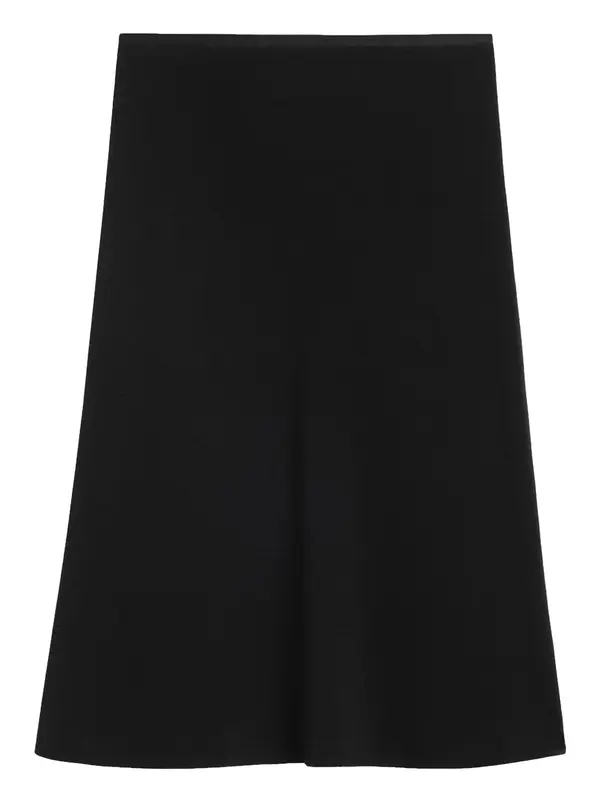 Ami Crepe Midi Skirt - Black