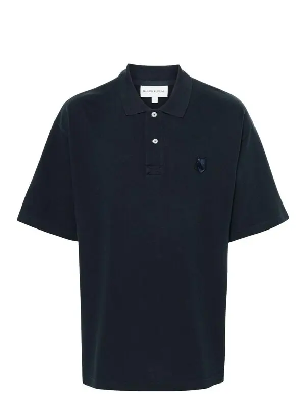Maison Kitsuné Fox-patch Polo Shirt - Blue