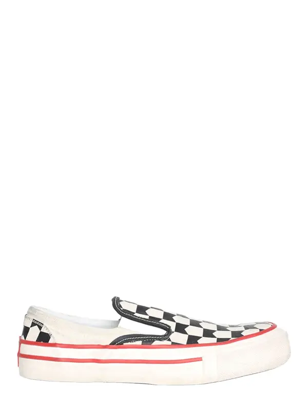 Rhude Checked Slip-on Sneakers - White