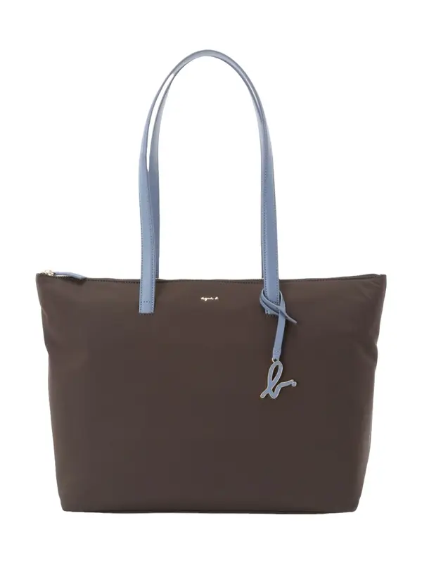 AGNÈS B. Logo-lettering Two-tone Tote - Brown