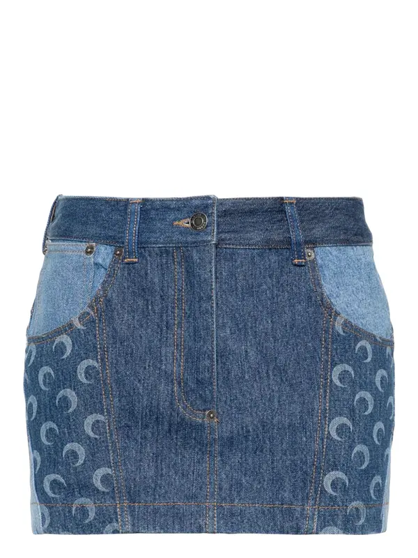 MARINE SERRE Mini Denim Skirt - Blue