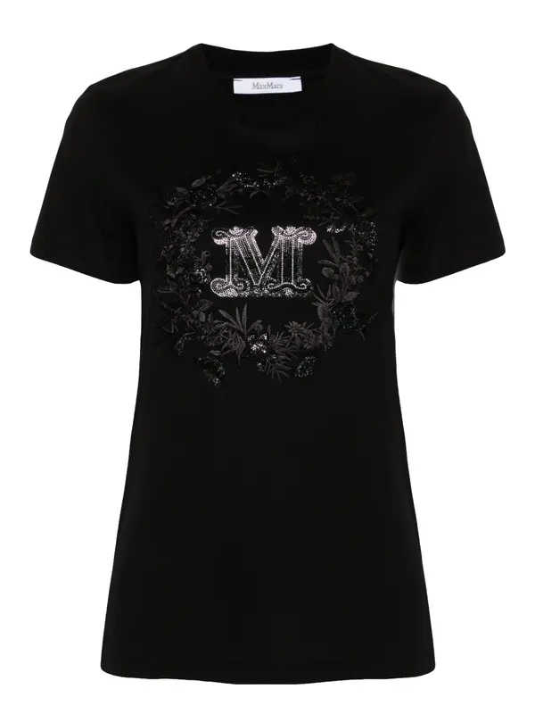 Max Mara Monogram-embellished T-shirt - Black