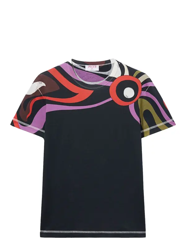 Emilio Pucci Marmo-print Cotton T-shirt - Black