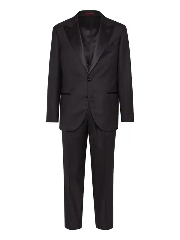Brunello Cucinelli Single-breasted Wool Suit - Black