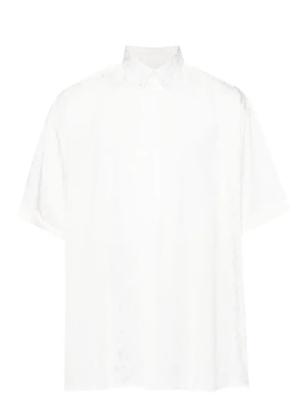 LGN LOUIS GABRIEL NOUCHI Patterned-jacquard Shirt - White