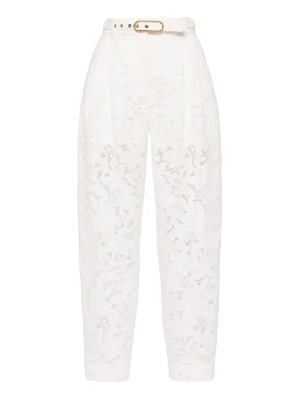 Zimmermann Natura Lace Tapered Trousers - White