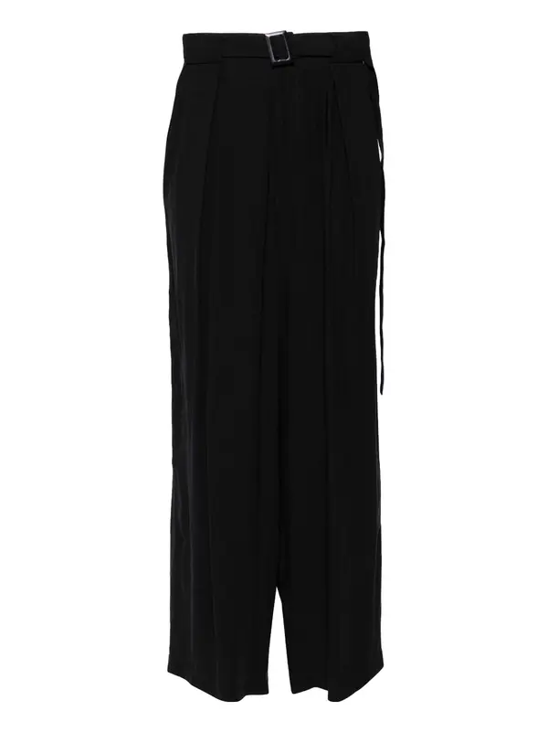 LGN LOUIS GABRIEL NOUCHI Belted Wide-leg Trousers - Black