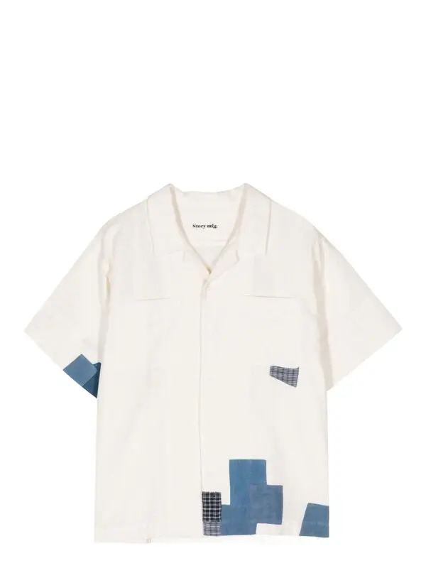STORY MFG. Pa Appliqué-detail Shirt - Neutrals