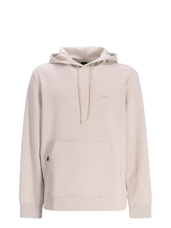 BOSS Logo-appliqué Jersey Hoodie - Neutrals