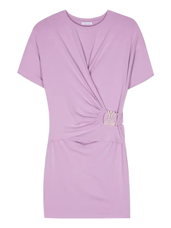 Patrizia Pepe Logo-buckle Mini Dress - Purple