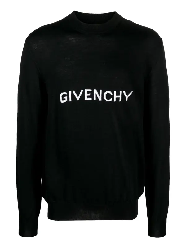 Givenchy Logo Intarsia Wool Jumper - Black