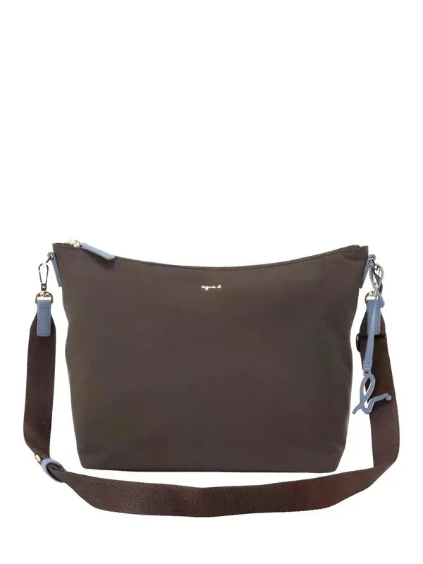 AGNÈS B. Logo-lettering Two-tone Crossbody Bag - Brown
