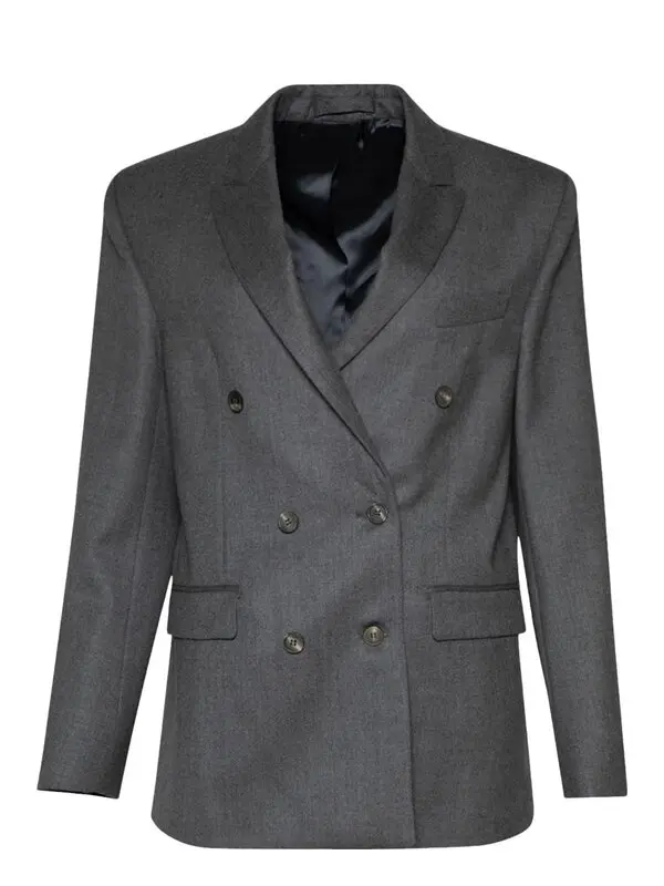 Wardrobe.NYC Double-breasted Virgin Wool Blazer - Grey