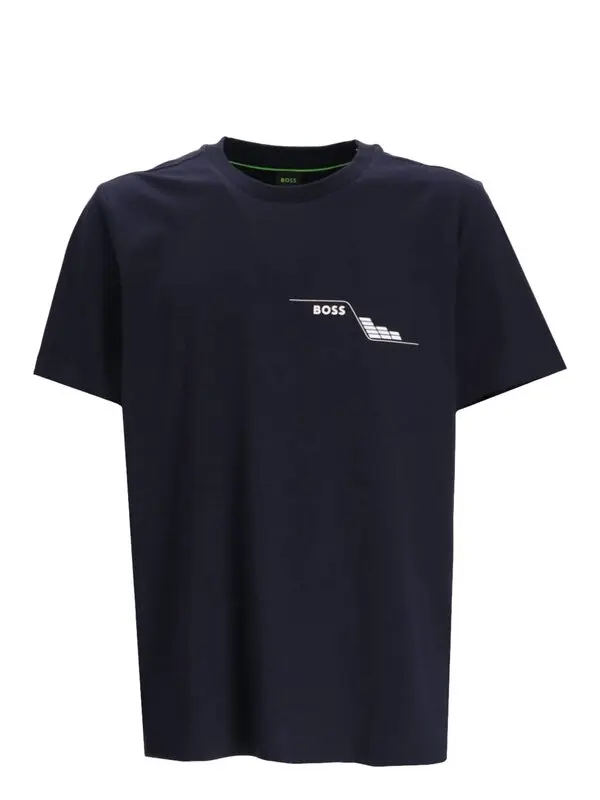 BOSS Logo-print Cotton T-shirt - Blue