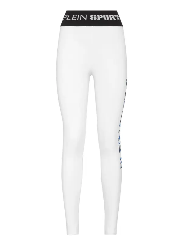 PLEIN SPORT Logo-print Performance Leggings - White