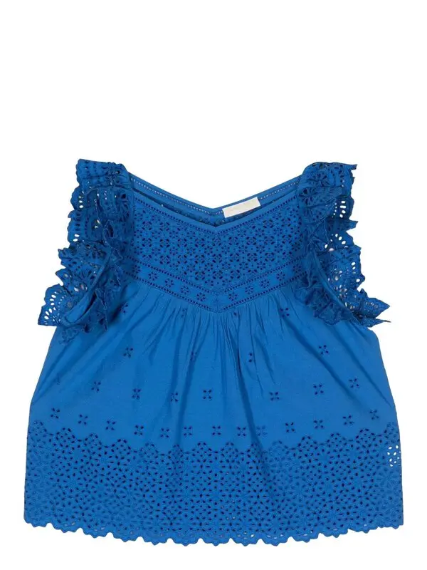 Ulla Johnson Leona Ruffled Blouse - Blue