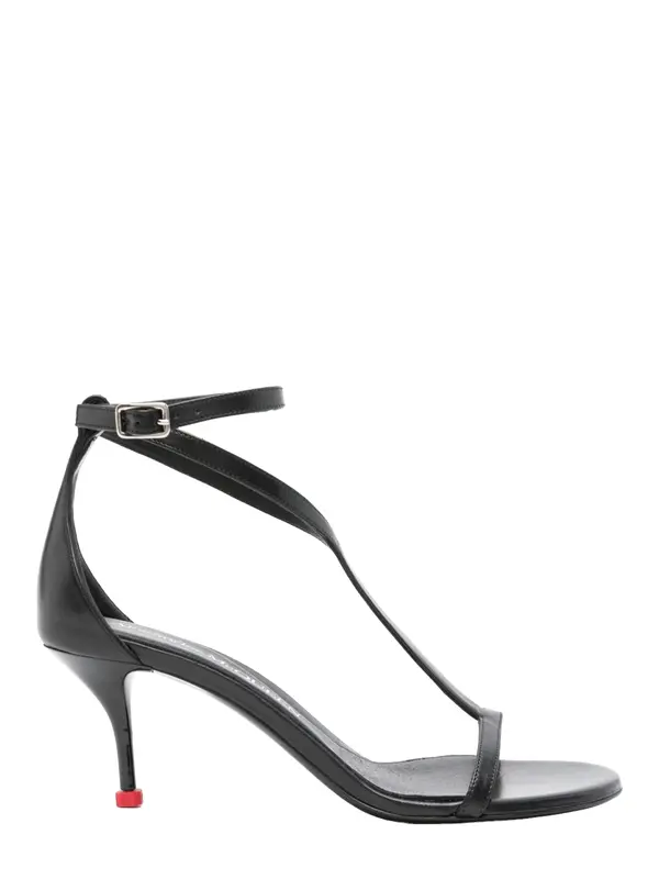 Alexander McQueen Harness 70mm Leather Sandals - Black