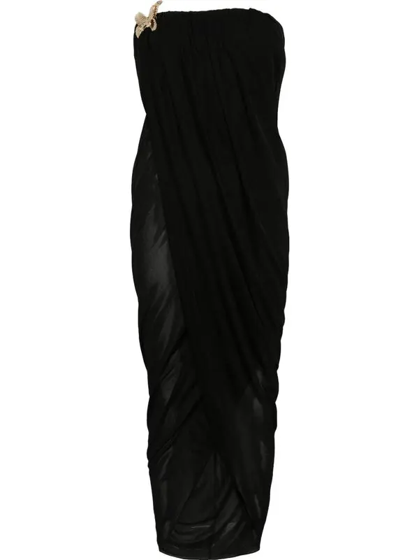 Blumarine Butterfly-appliqué Maxi Dress - Black