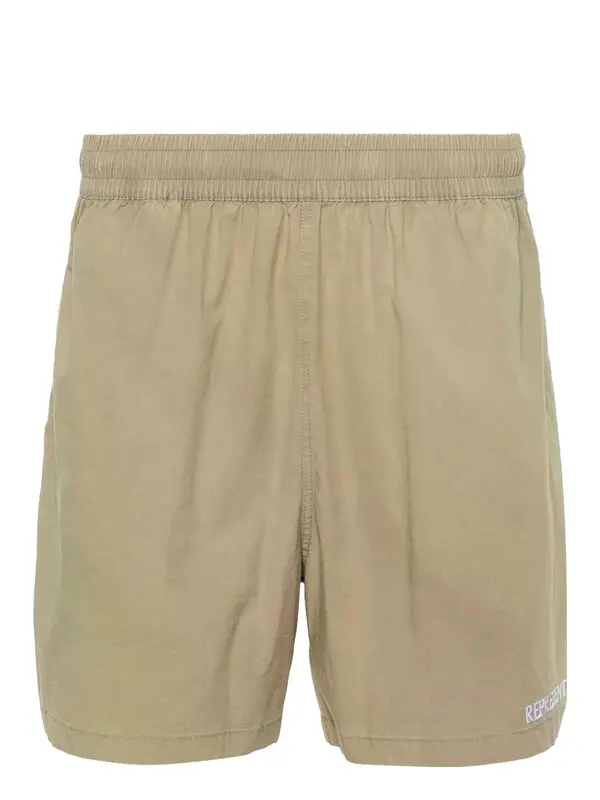 REPRESENT Embroidered-logo Track Shorts - Neutrals