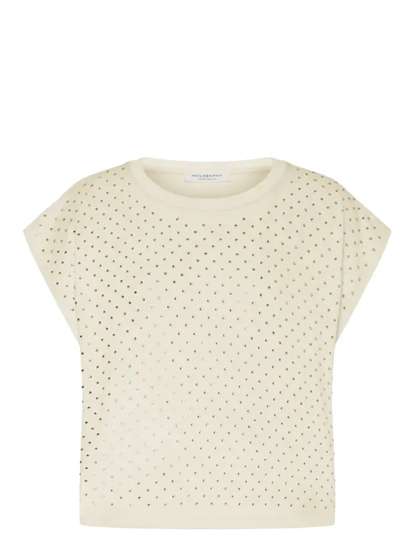 Philosophy Di Lorenzo Serafini Rhinestone-embellished T-shirt - Neutrals