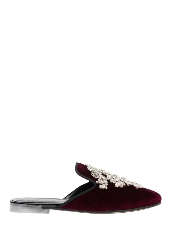 GIUSEPPE ZANOTTI Elsa Crystal Mules - Red