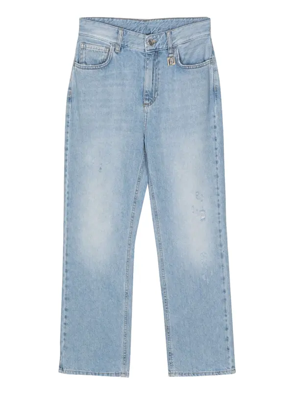 Liu Jo Distressed Cropped Jeans - Blue