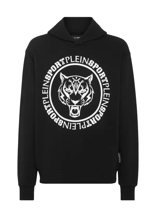 PLEIN SPORT Carbon Tiger Cotton-blend Hoodie - Black
