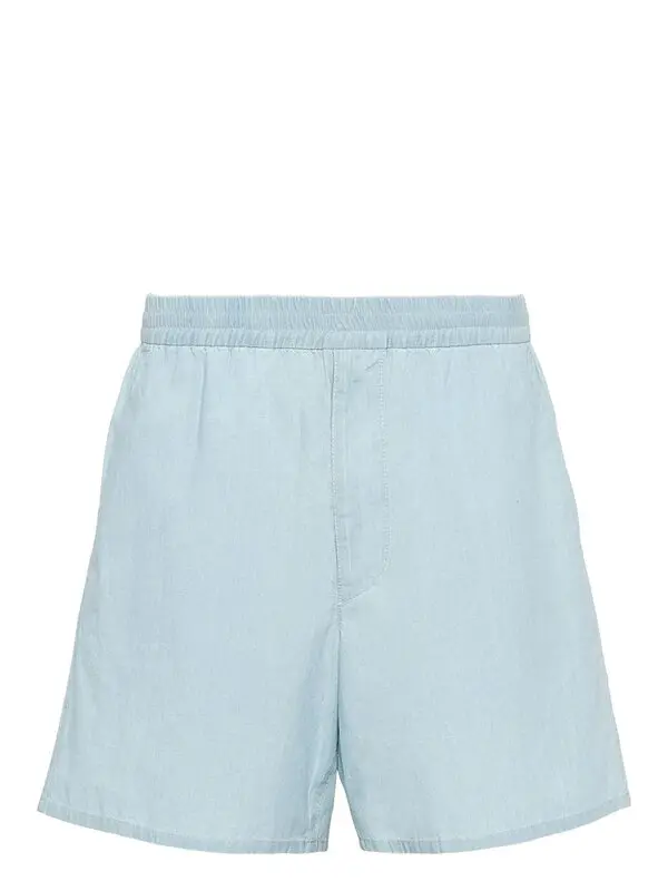 Prada Triangle-patch Elasticated-waist Shorts - Blue