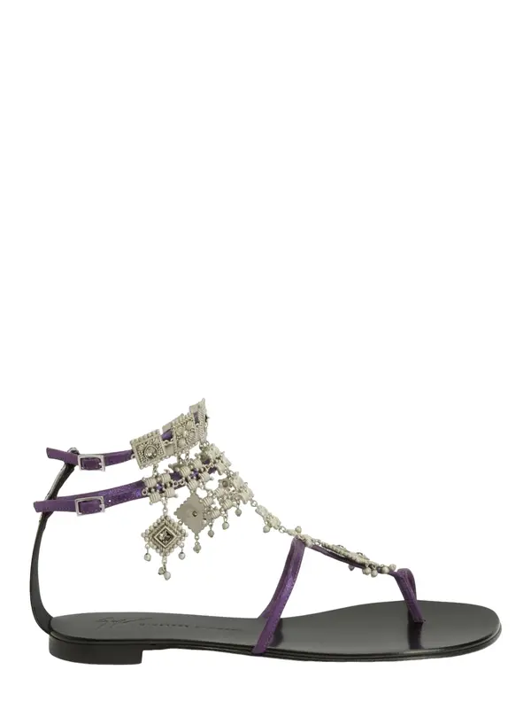 GIUSEPPE ZANOTTI Amira Embellished Sandals - Purple