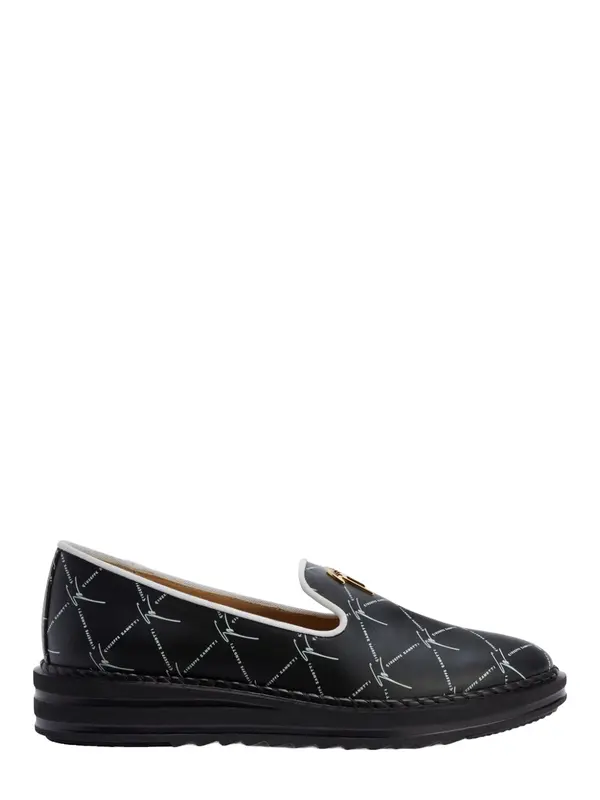GIUSEPPE ZANOTTI Tim Logo-lettering Loafers - Black
