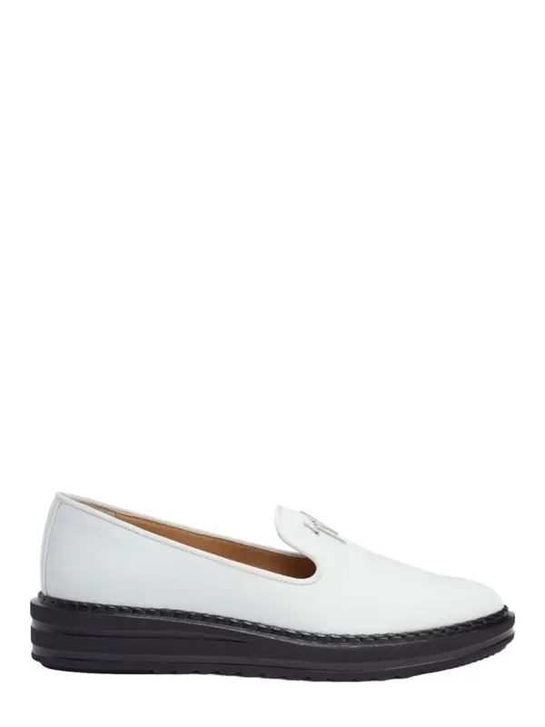 GIUSEPPE ZANOTTI Logo-lettering Loafers - White