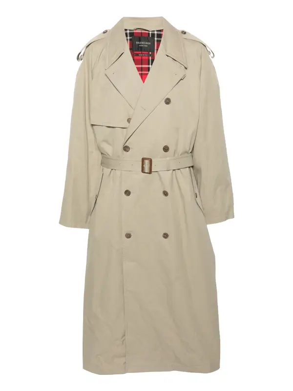 Balenciaga Belted Maxi Trench Coat - Neutrals