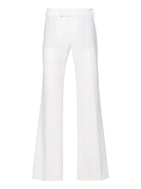 Roberto Cavalli Flared Virgin Wool Trousers - White